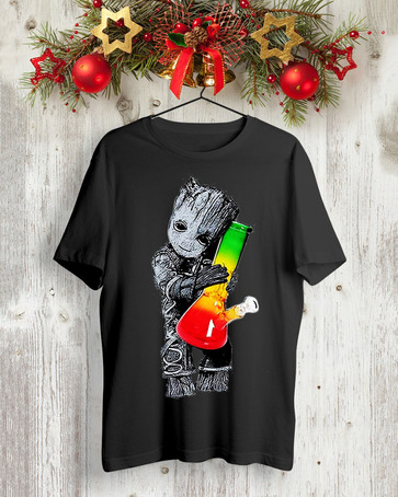 Official Baby Groot hug a bong t shirt - teehonesty